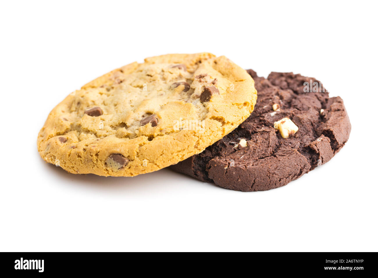 Sweet chocolate cookies isolated on white background Stock Photo - Alamy
