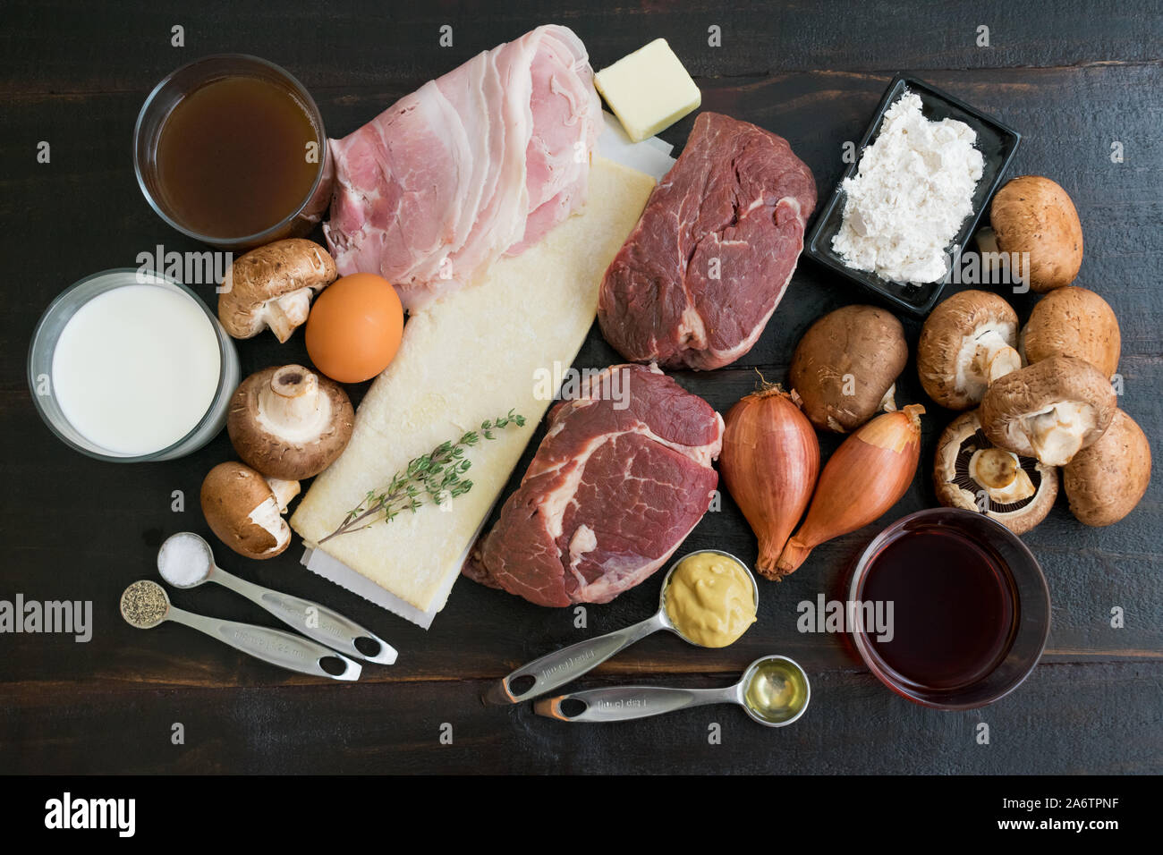 Filet mignon, frozen puff pastry, and other ingredients to make ...