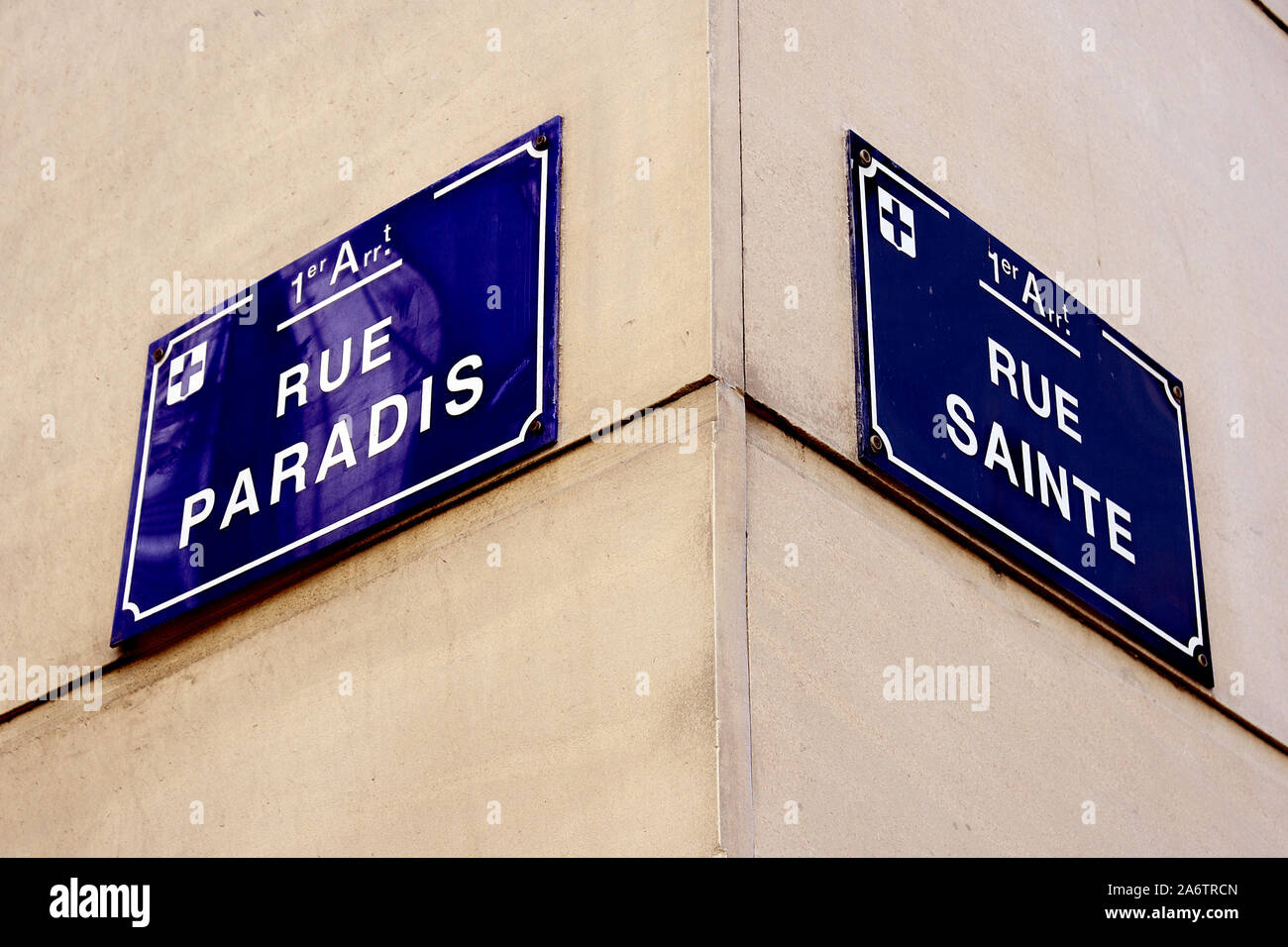 Blue enamel street signs in Marseille, France Stock Photo - Alamy