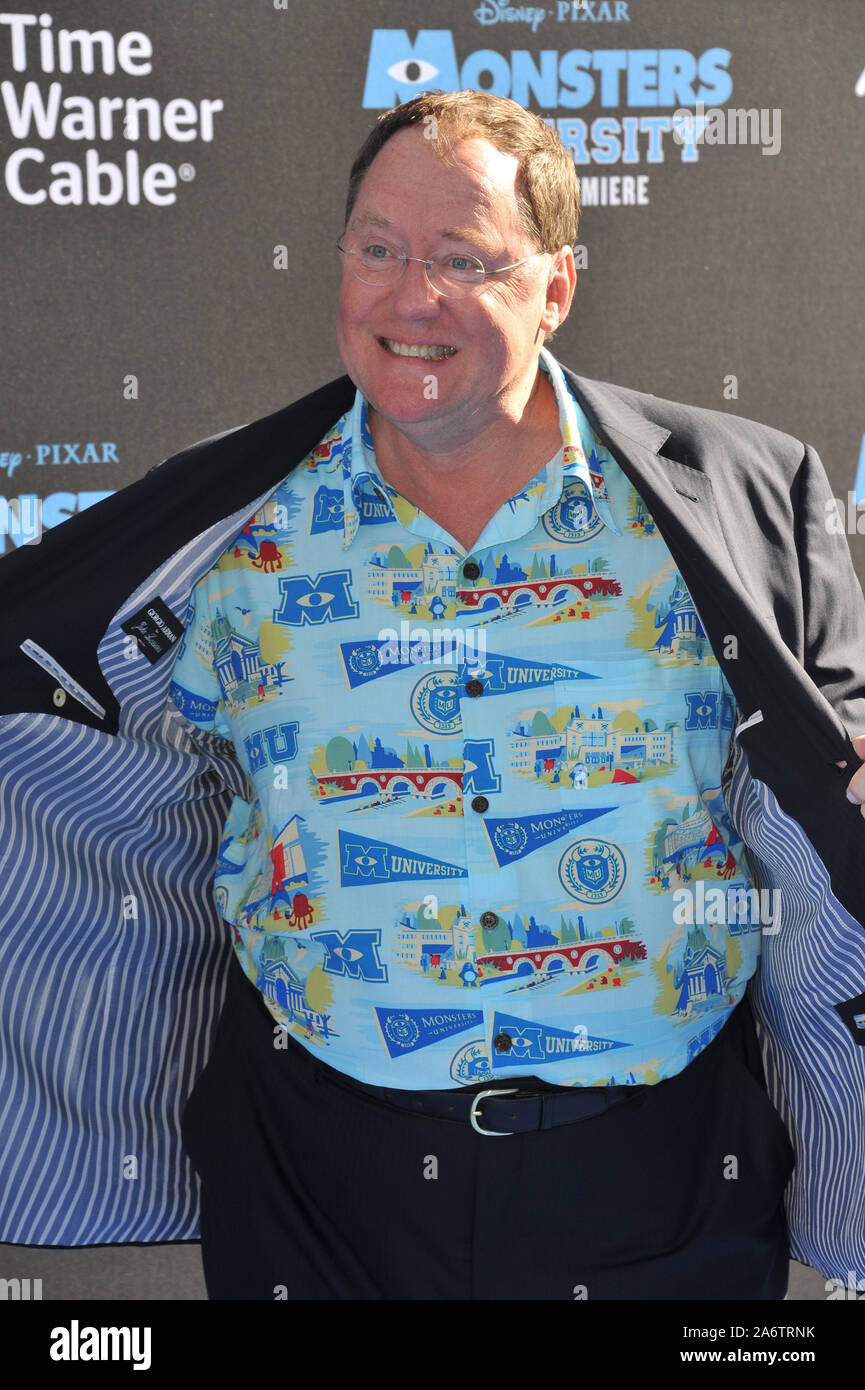 LOS ANGELES, CA. June 17, 2013: Pixar boss John Lasseter at the world ...
