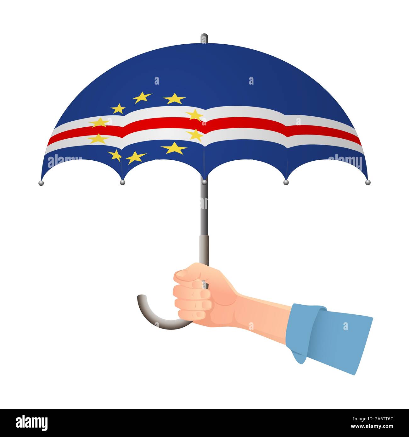 Cape Verde flag umbrella. Weather symbols. National flag of Cape Verde ...