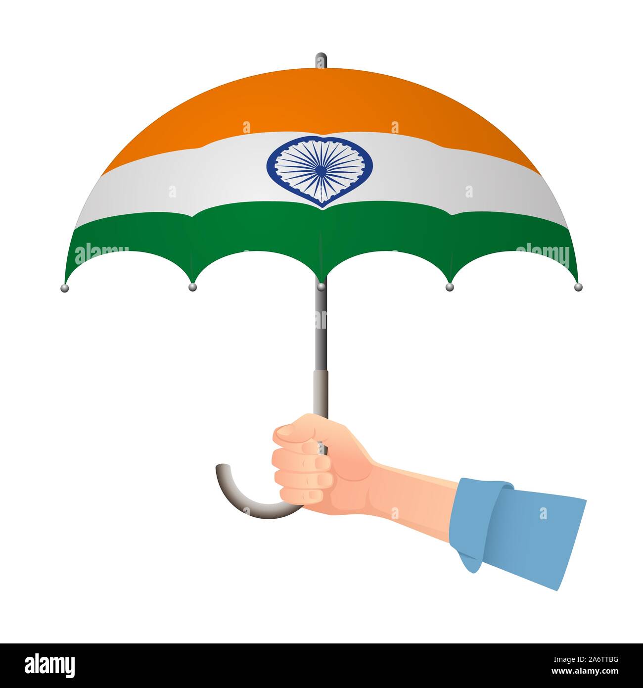India flag umbrella. Weather symbols. National flag of India ...