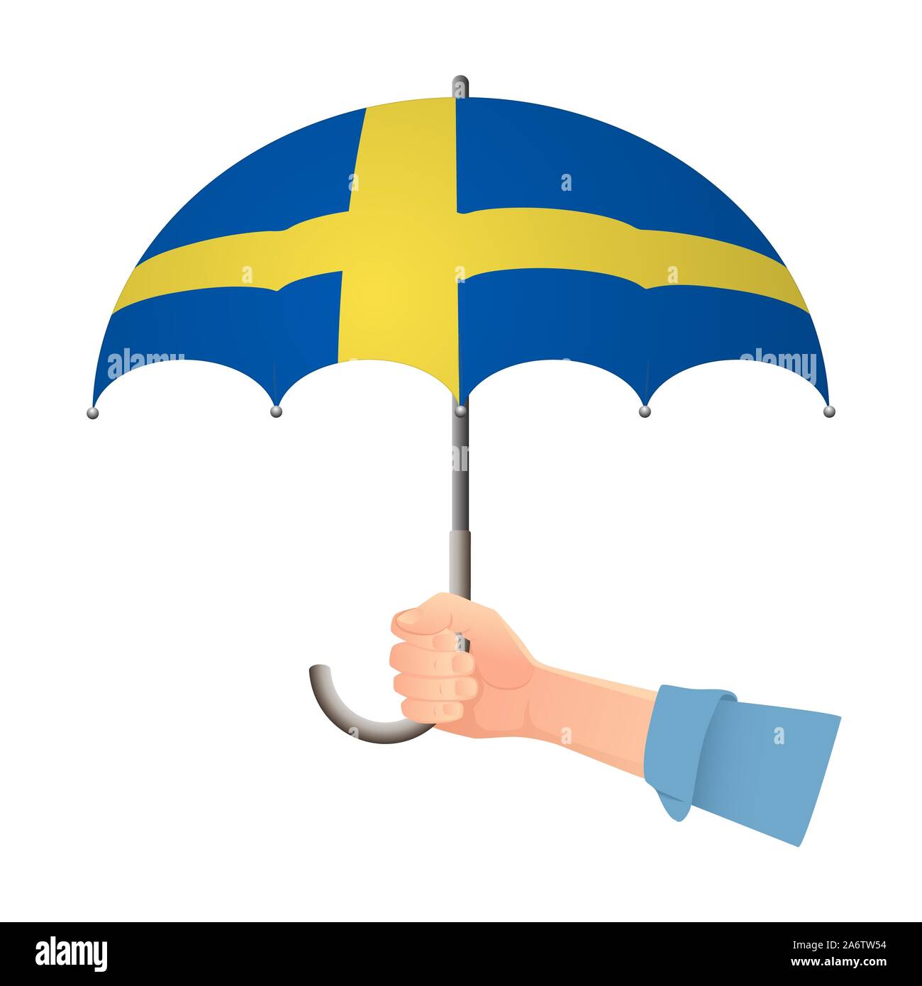 Sweden flag umbrella. Weather symbols. National flag of Sweden ...