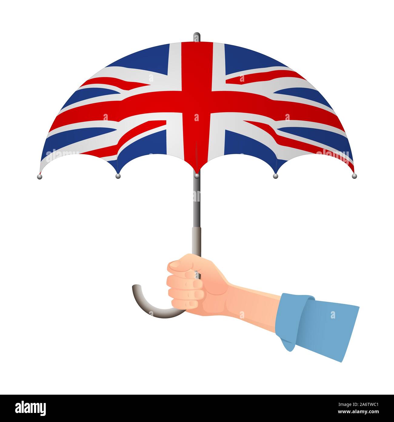 United Kingdom flag umbrella. Weather symbols. National flag of United ...