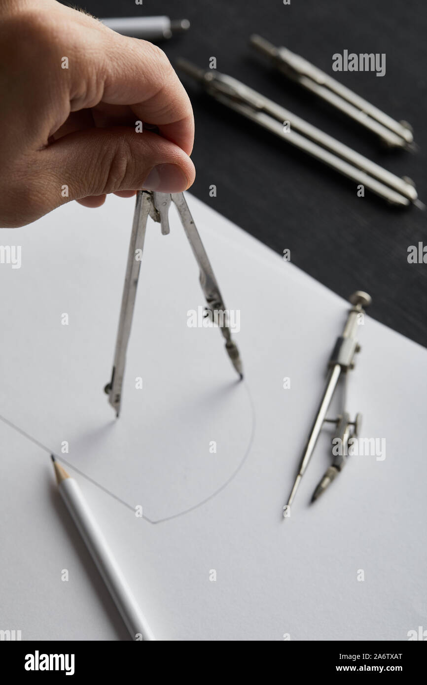 Man drawing circle hi-res stock photography and images - Alamy