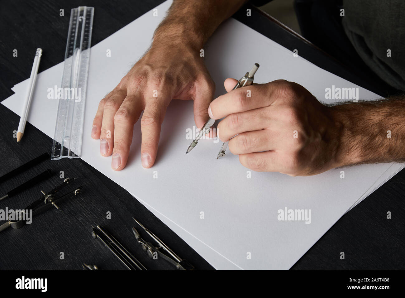 Man drawing circle hi-res stock photography and images - Alamy