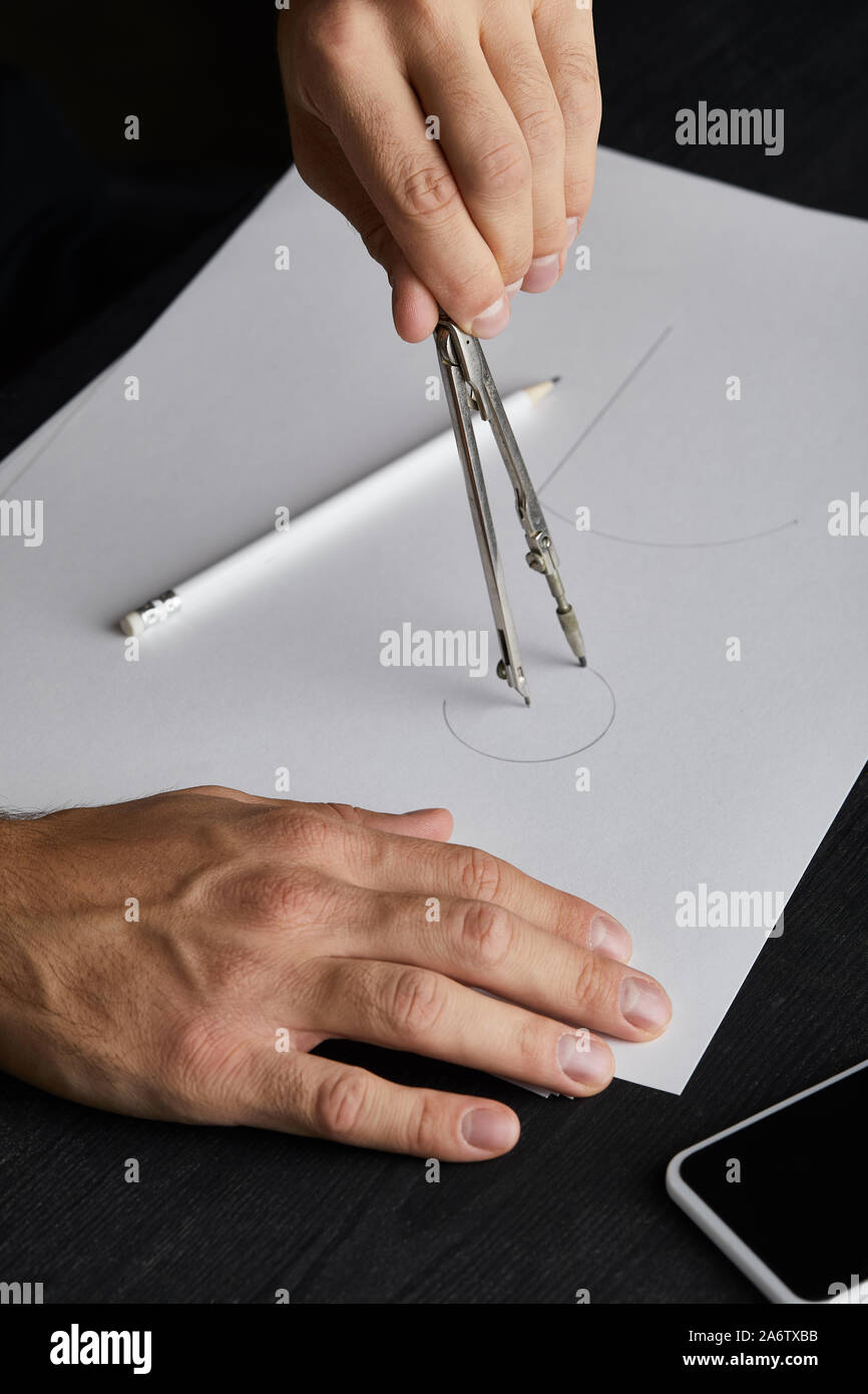 Man drawing circle hi-res stock photography and images - Alamy