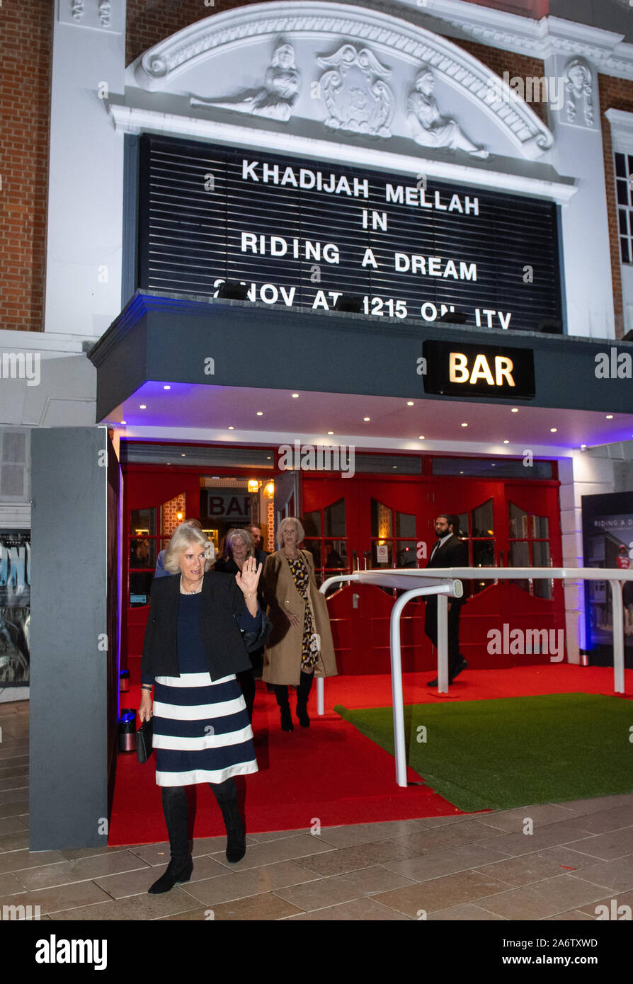The Duchess of Cornwall departs following the premiere of Riding A ...