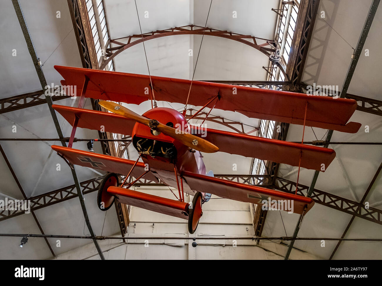 German army Fokker Dr.I triplane fighter aircraft at the Royal Museum ...