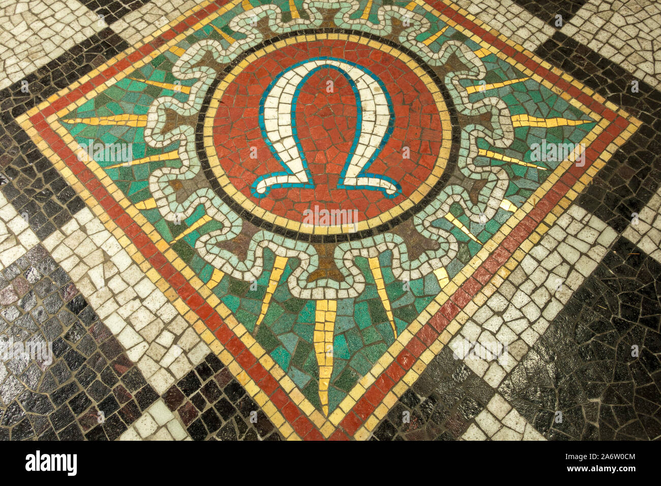 Floor mosaic in St. John’s Church, Stamford, Lincolnshire, England, UK ...