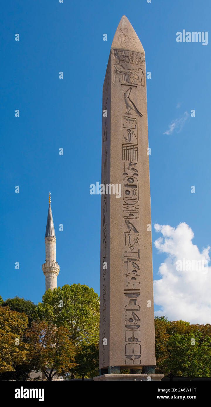 The Obelisk of Theodosius in the Hippodrome in Sultanahmet, Istanbul ...