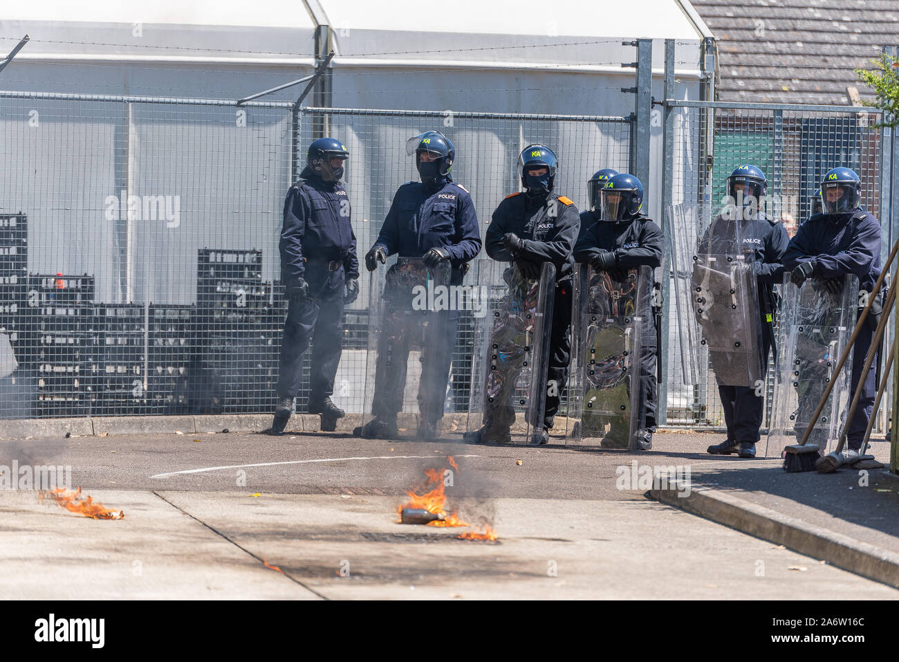 UK Police Riots Unit during the action in London Stock Photo - Alamy