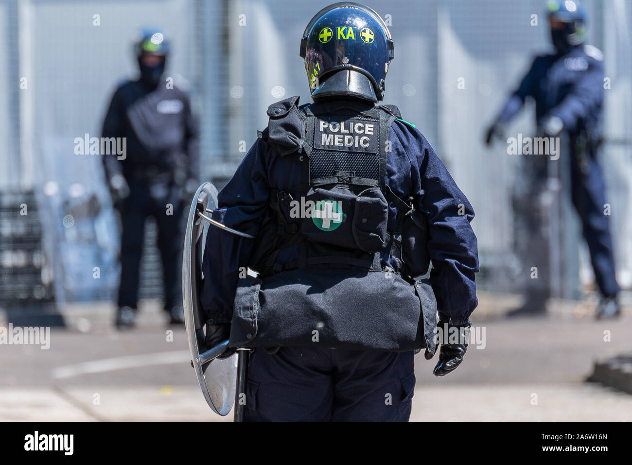 UK Police Riots Unit during the action in London Stock Photo - Alamy
