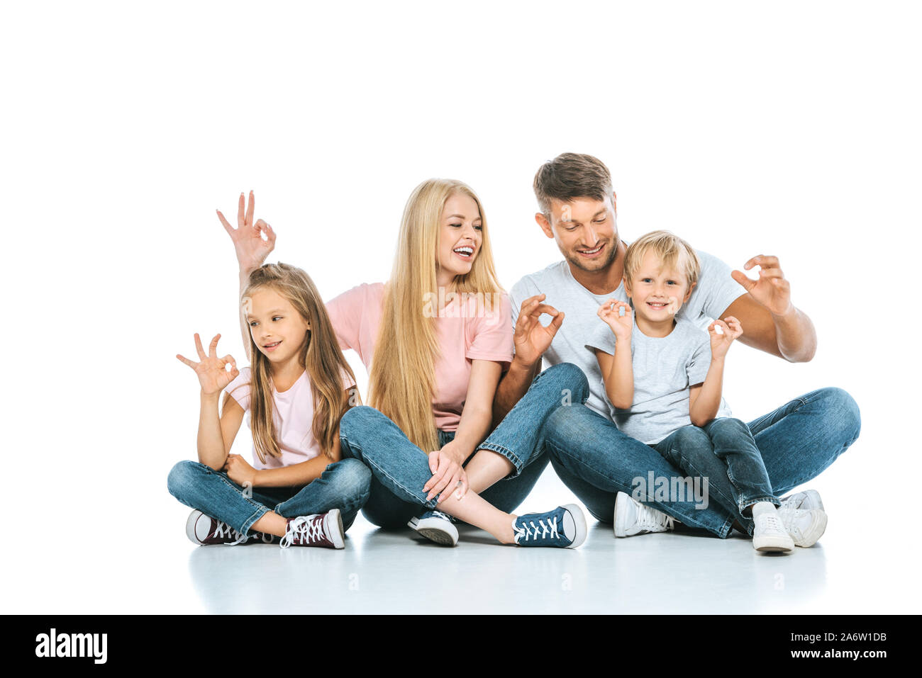 Girl preteen okay sign hi-res stock photography and images - Alamy