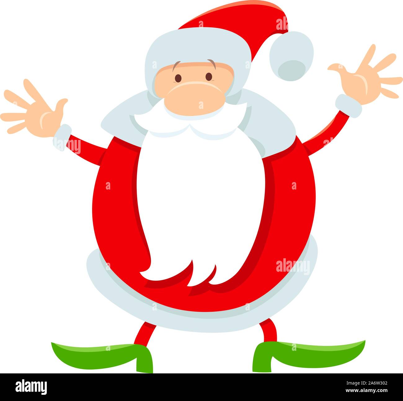 Cartoon Illustration of Funny Santa Claus Christmas Character or Man in ...