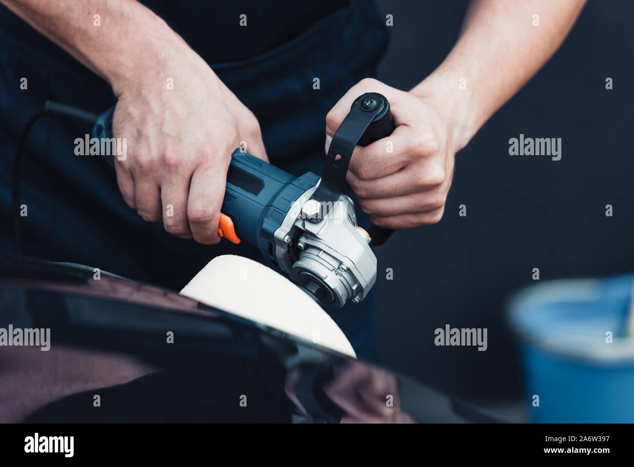 Polishing black car hi-res stock photography and images - Alamy