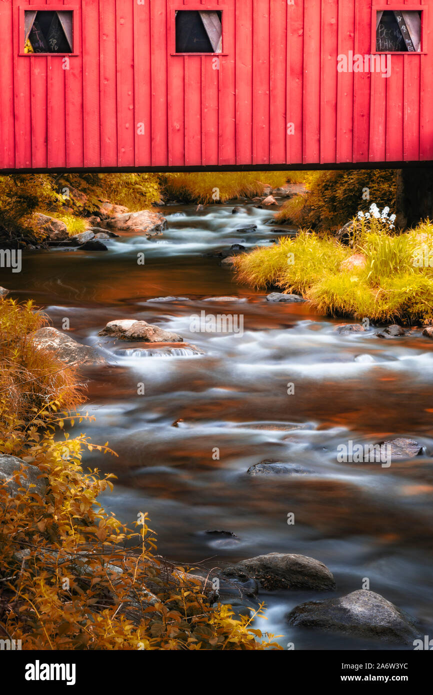 Kent Falls Covered Bridge Stock Photo - Alamy