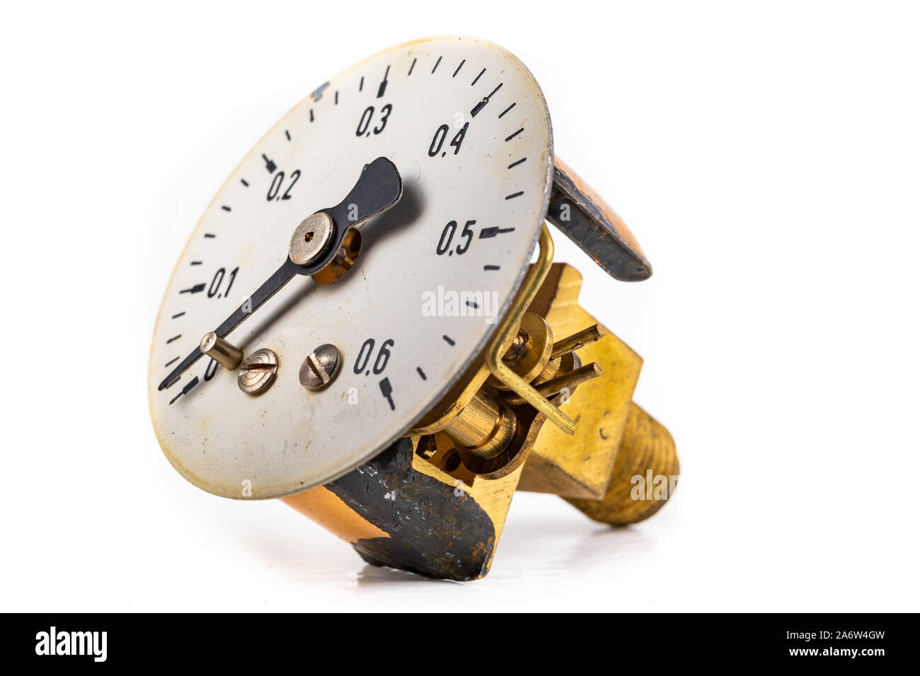 Pressure gauge without housing. Disassembled pressure measuring device ...