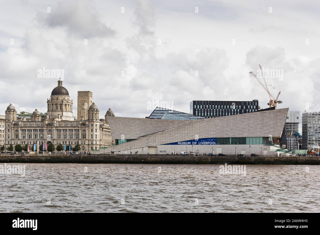 Pier Head, Liverpool, UK with Museum of Liverpool and Port of Liverpool ...