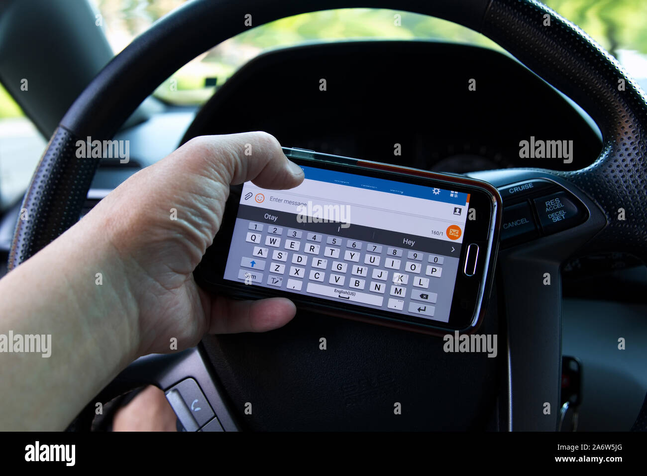 Distracted driver hi-res stock photography and images - Alamy