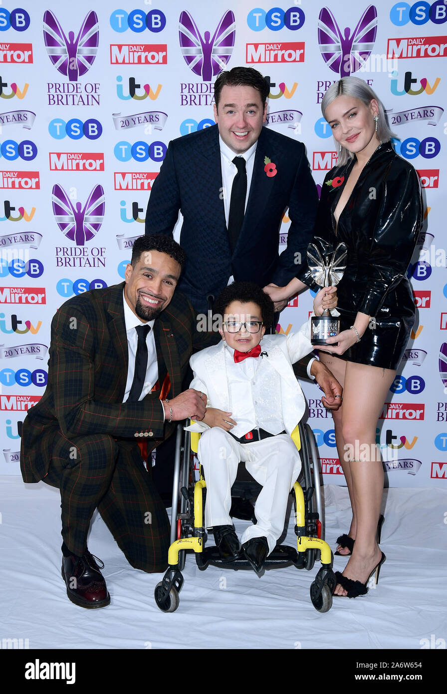 Dante Marvin with his Child of Courage award poses with Ashley Banjo ...