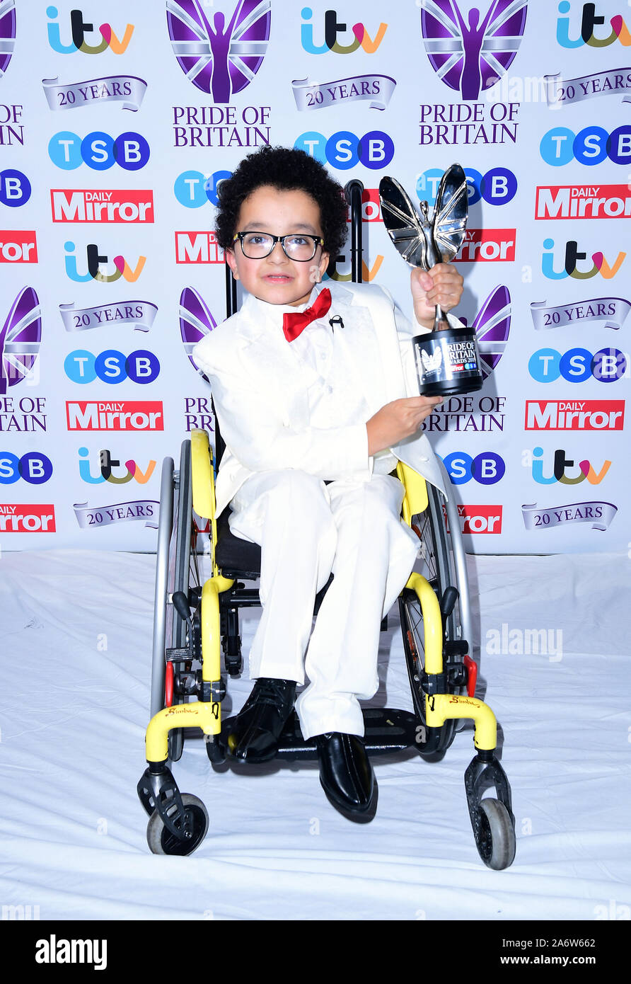 Dante Marvin with his Child of Courage award during the Pride of ...