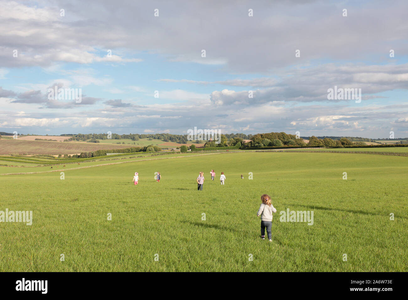 Children Flying Kites Grass High Resolution Stock Photography and ...