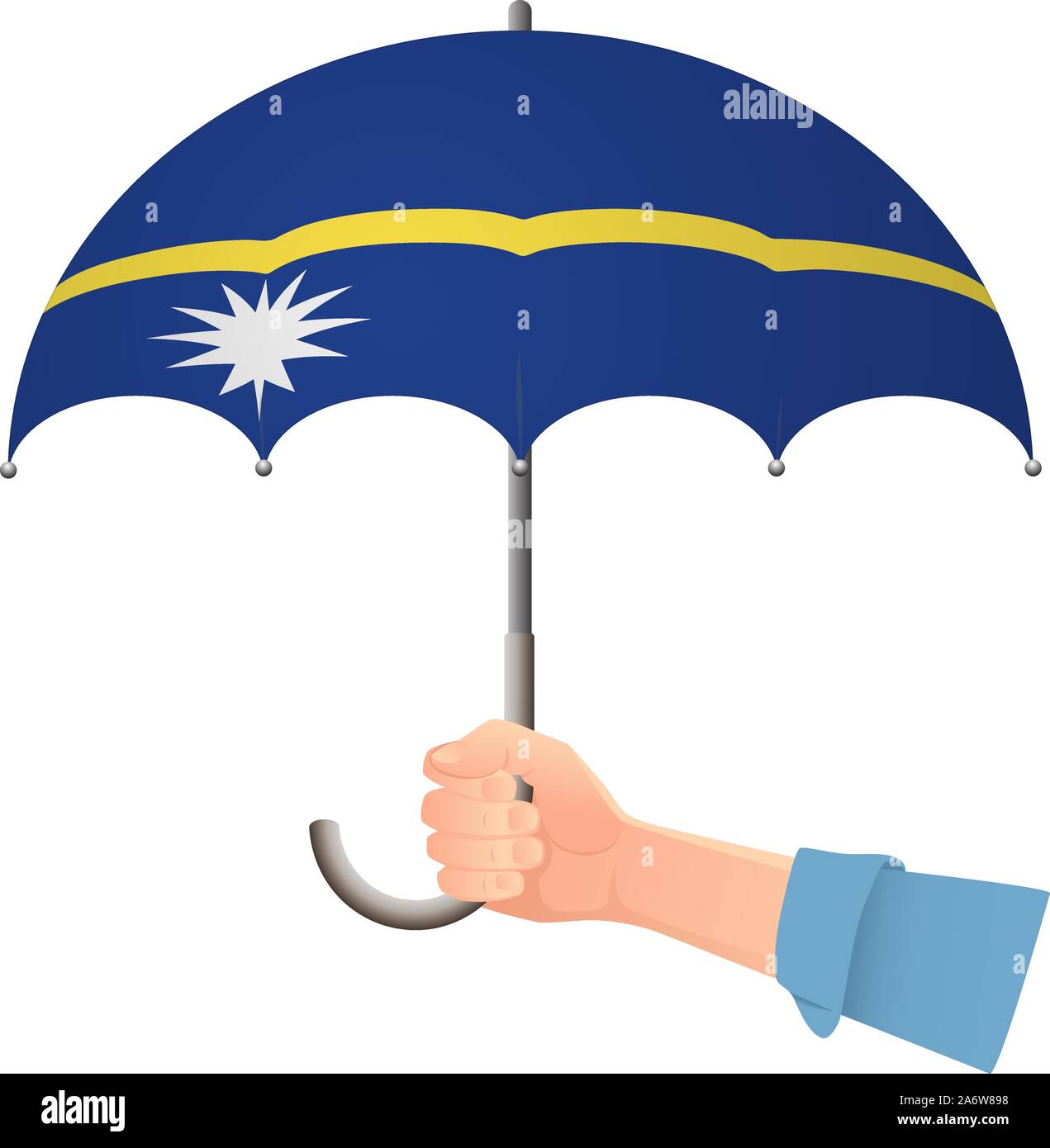 Nauru flag umbrella. Weather symbols. National flag of Nauru vector ...