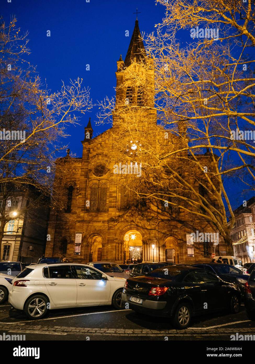 Strasbourg, France - Dec 27, 2017: Majestic building of Eglise ...