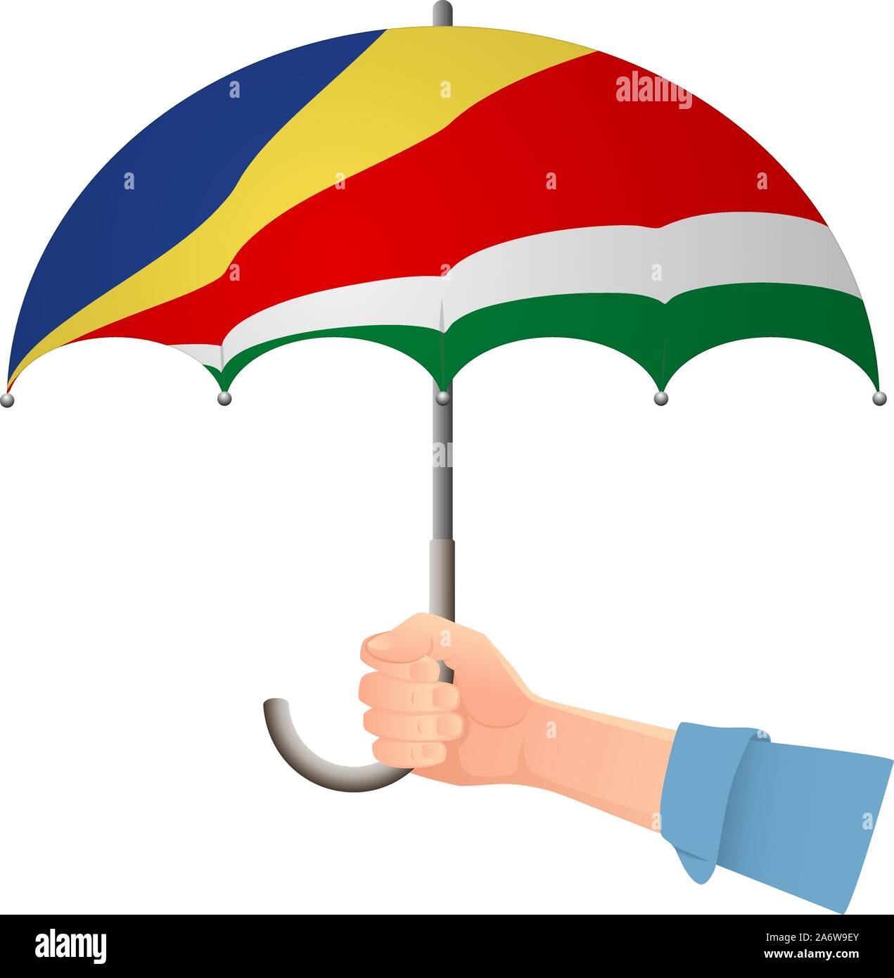 Seychelles flag umbrella. Weather symbols. National flag of Seychelles ...