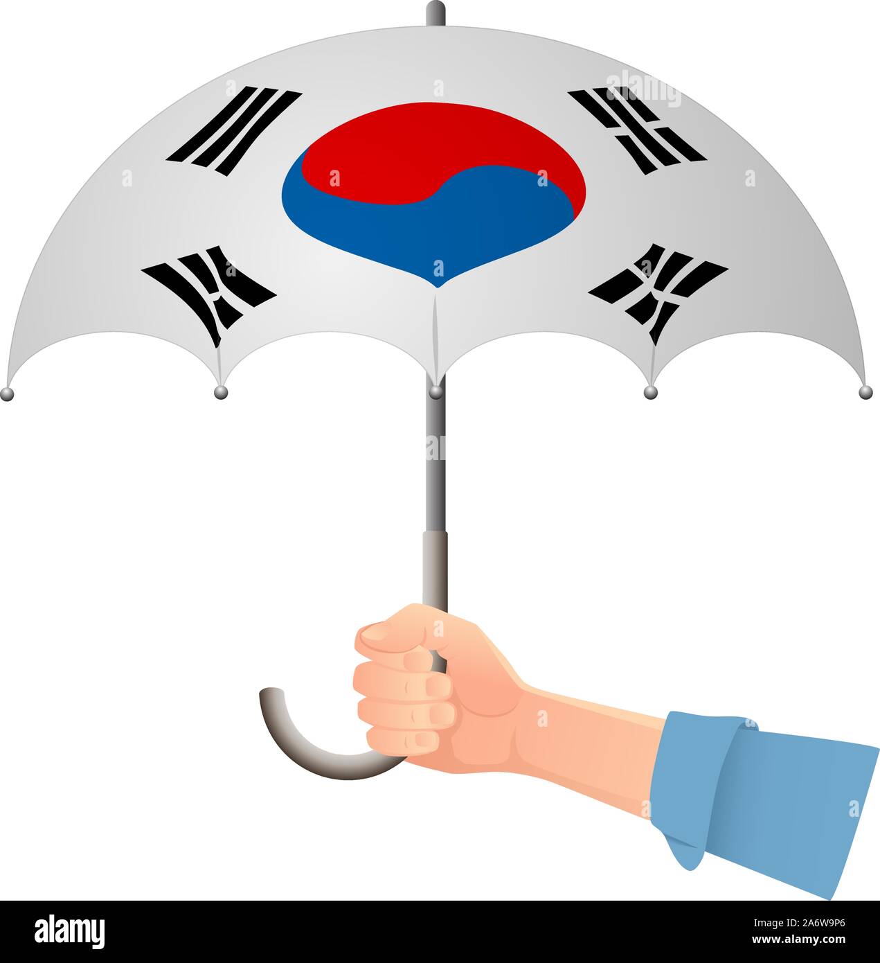 South korea flag umbrella. Weather symbols. National flag of South ...