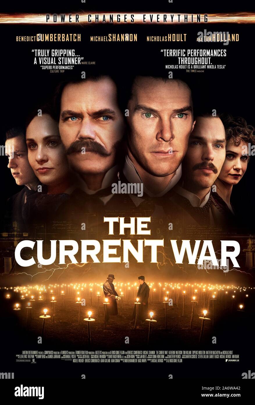 THE CURRENT WAR, poster, from left: Tom Holland as Samuel Insull ...