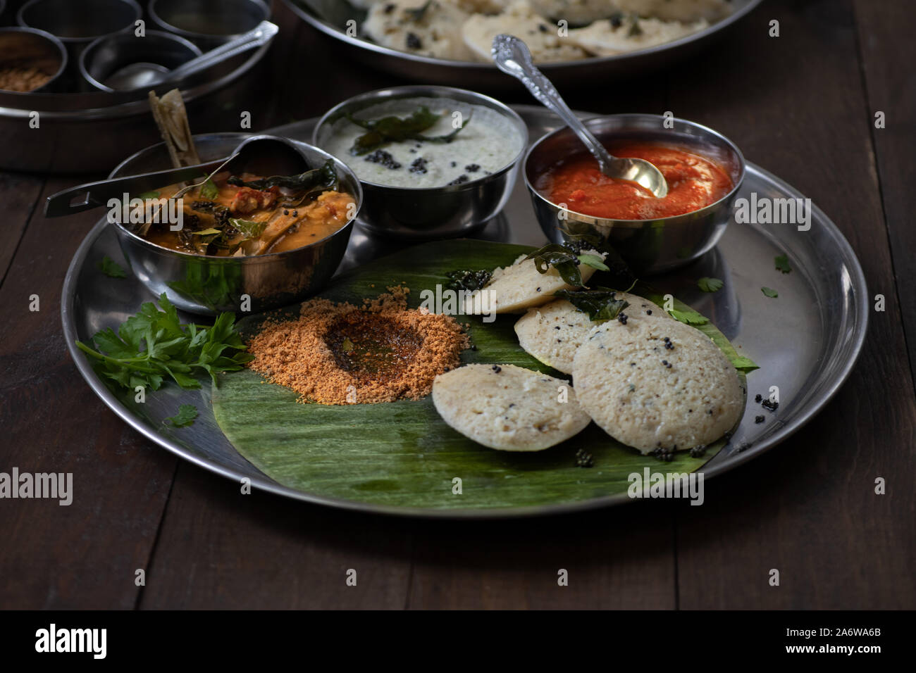 Traditional South Indian Breakfast: Kanchipuram idlis (steamed rice ...