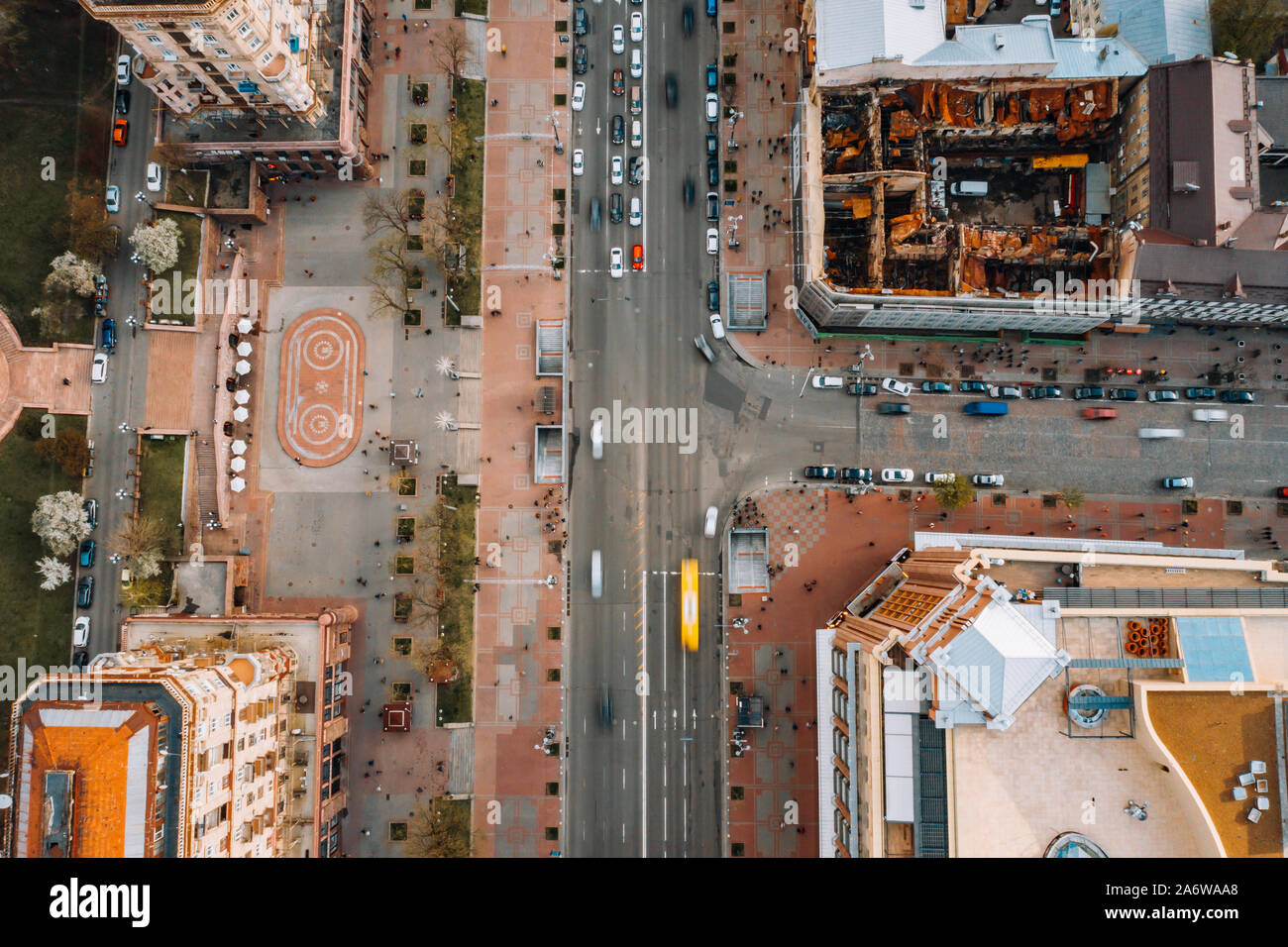 Street of the big city from a bird's eye view Stock Photo - Alamy