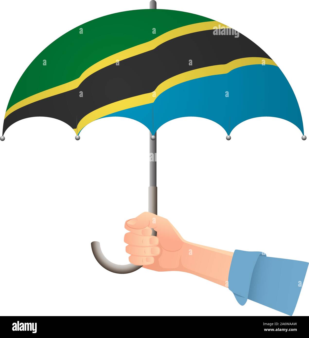 Tanzania flag umbrella. Weather symbols. National flag of Tanzania ...
