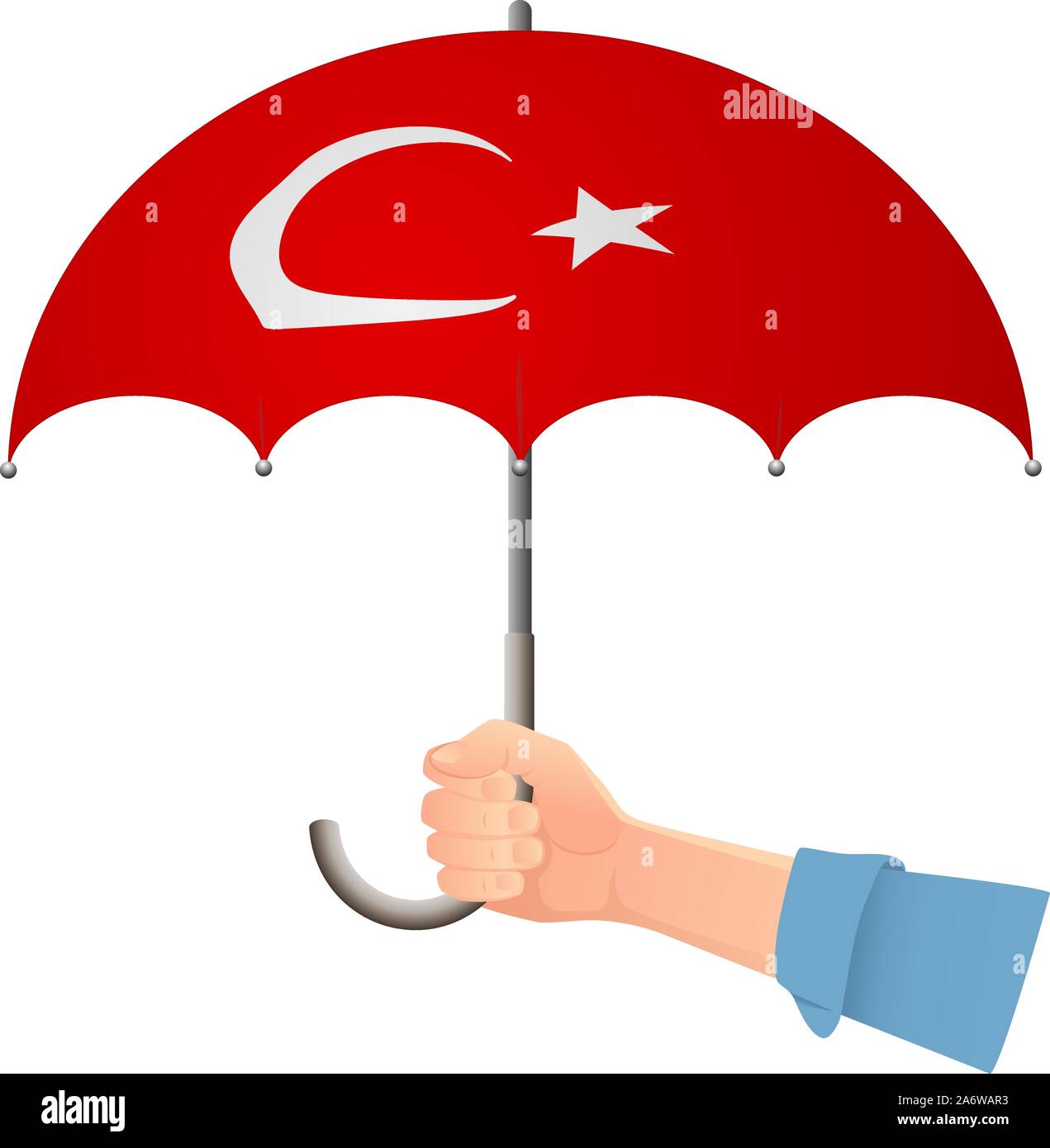 Turkey flag umbrella. Weather symbols. National flag of Turkey vector ...