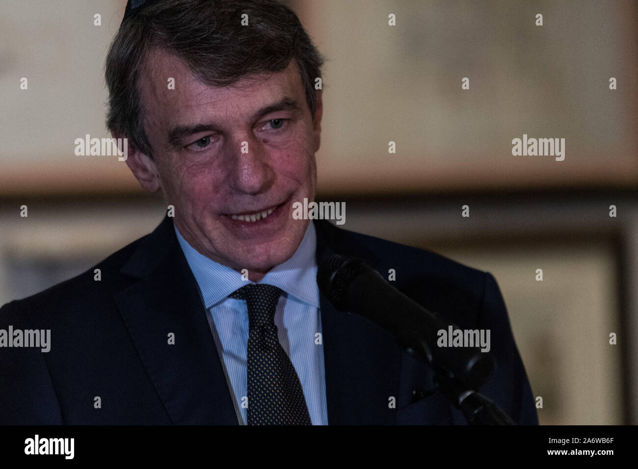 The President of the European Parliament David Sassoli seen at the ...