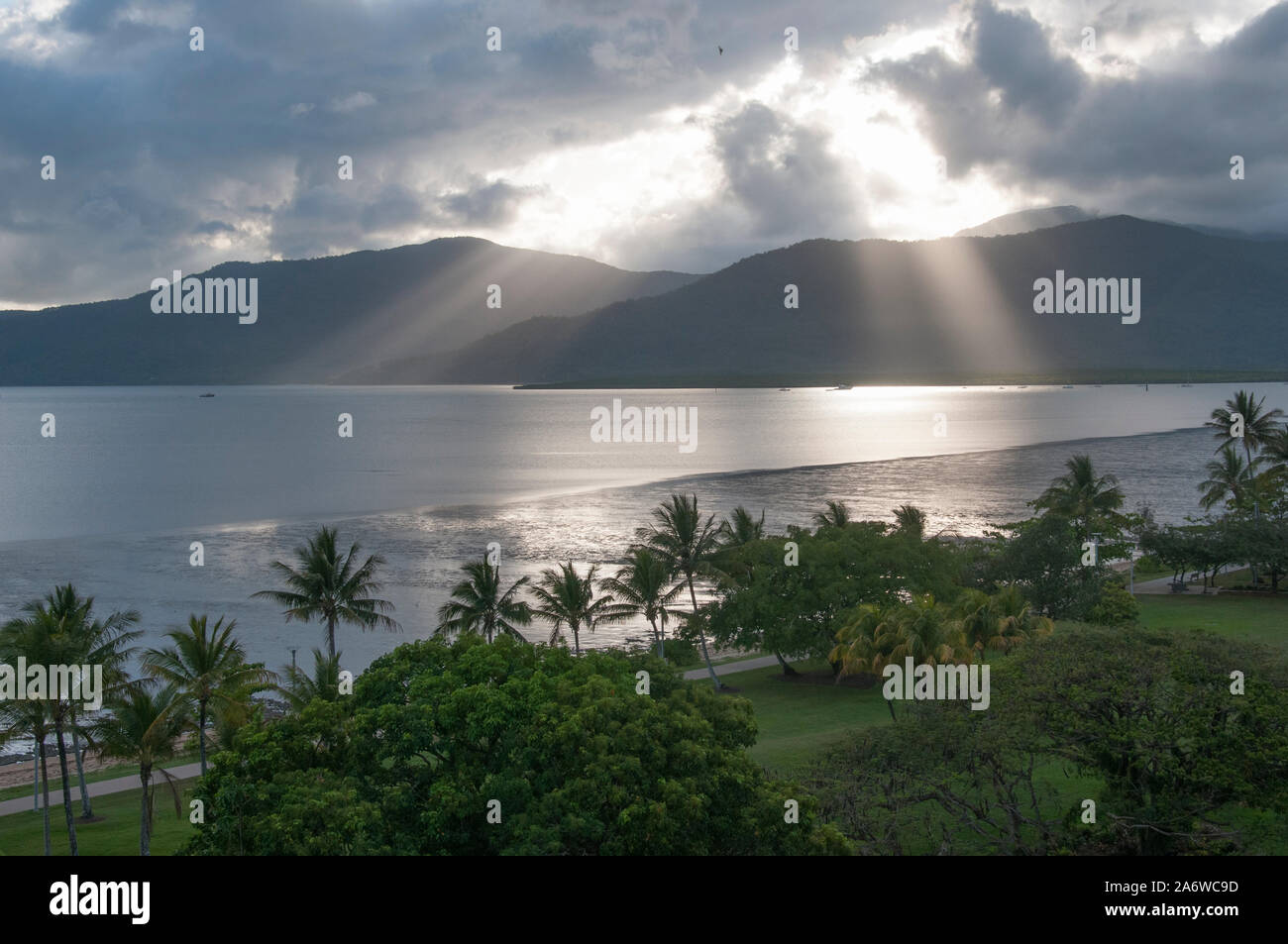 Dawn over Trinity Inlet at Cairns, a busy tourist destination in ...