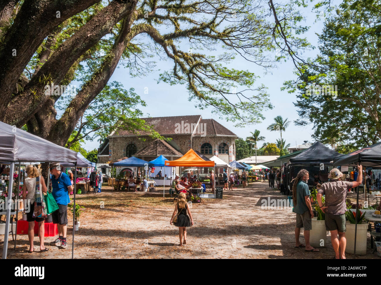 Saturday morning community market at Mossman, North Queensland ...