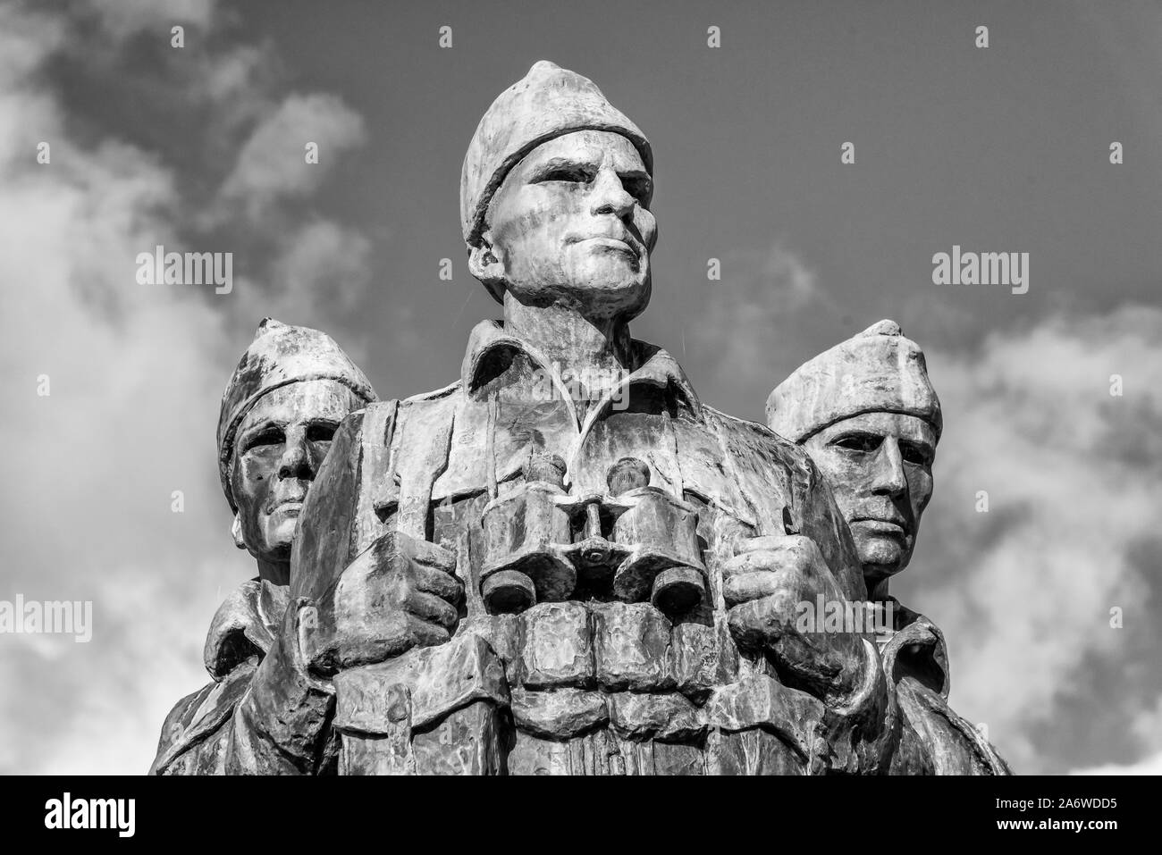Army Commandos Memorial in monochrome at Spean Bridge in the Scottish ...