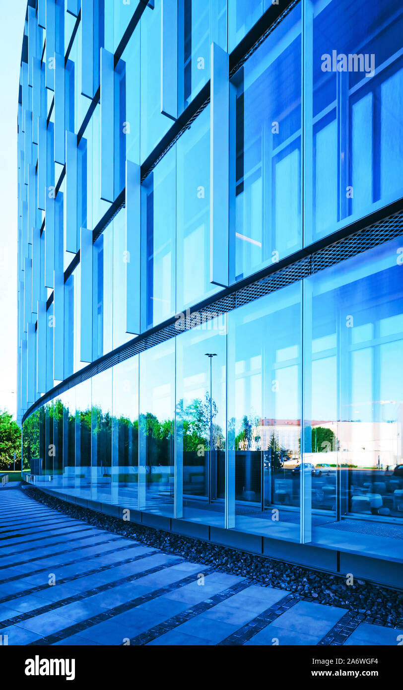 Glass Business office building architecture in Modern City Stock Photo ...