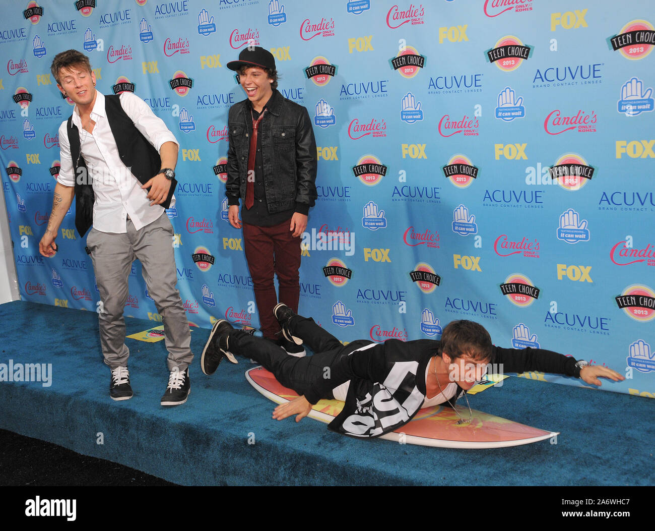 LOS ANGELES, CA. August 11, 2013: Emblem3 - Wesley Stromberg, Keaton ...