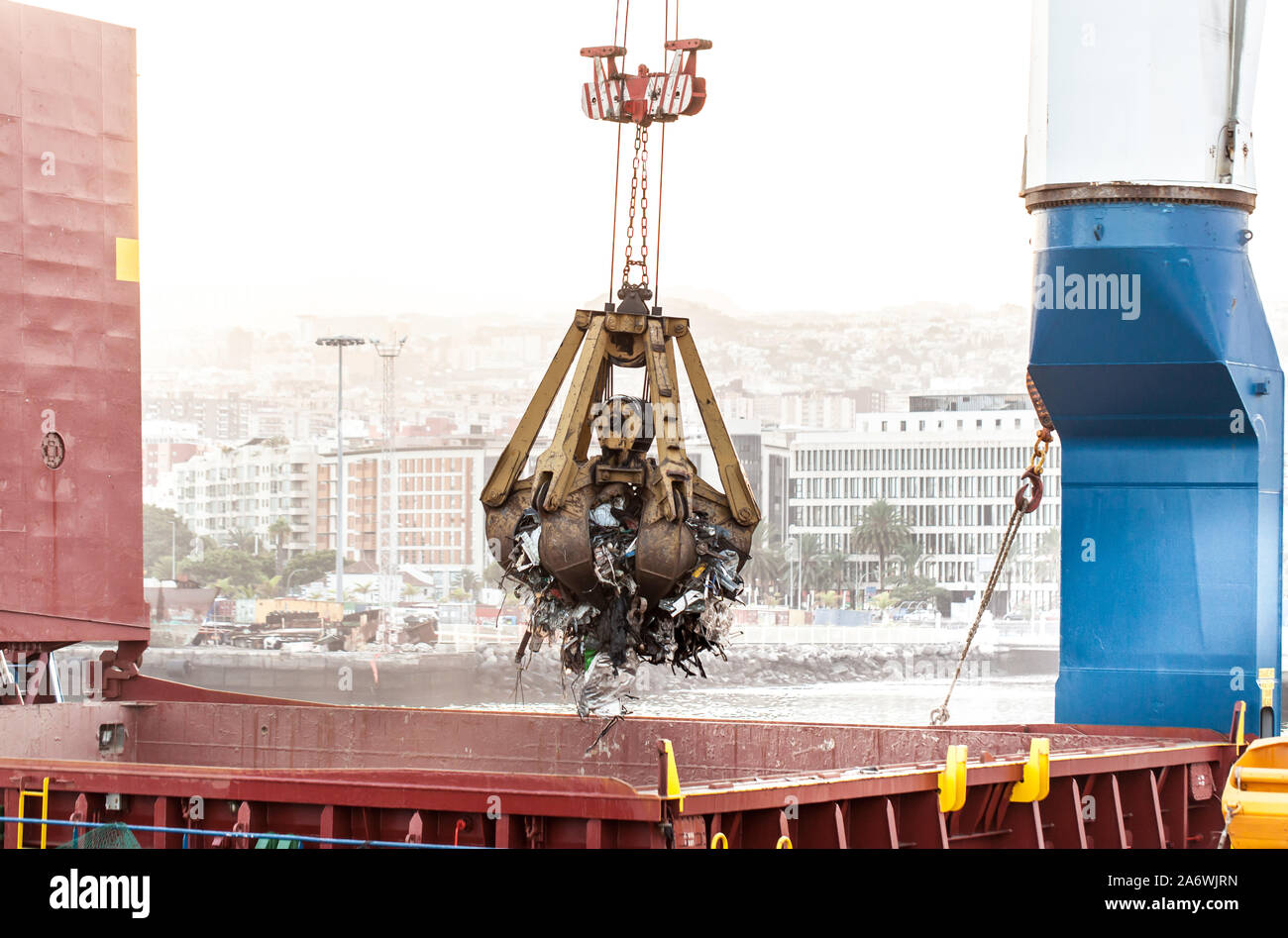 Unloading / Loading junk at the docks of Santa Cruz de Tenerife Stock ...