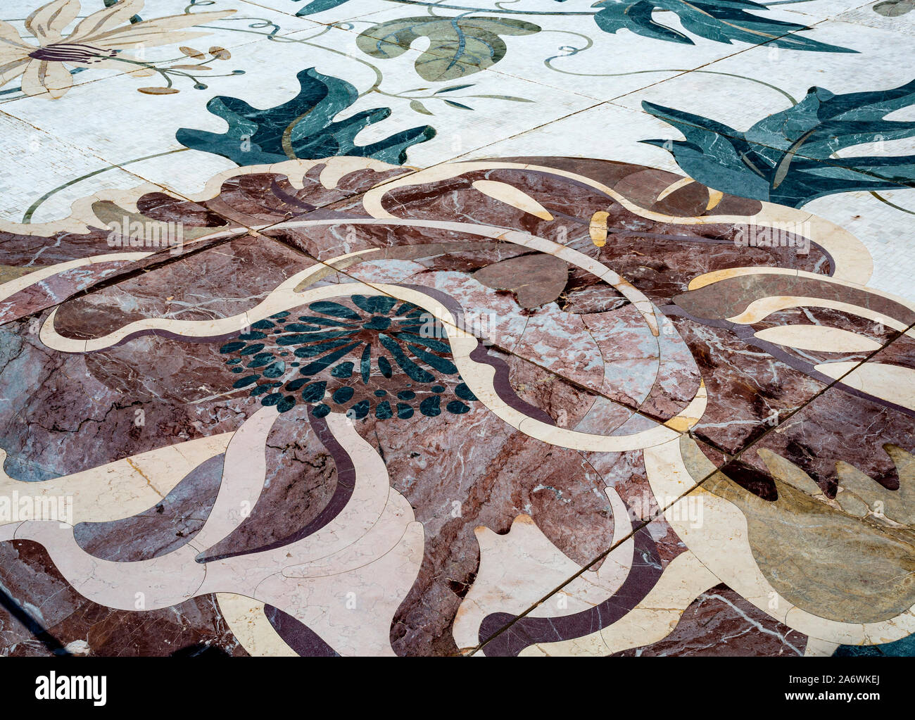 Detail of the intricate floral Sahan courtyard pavement, with all the ...