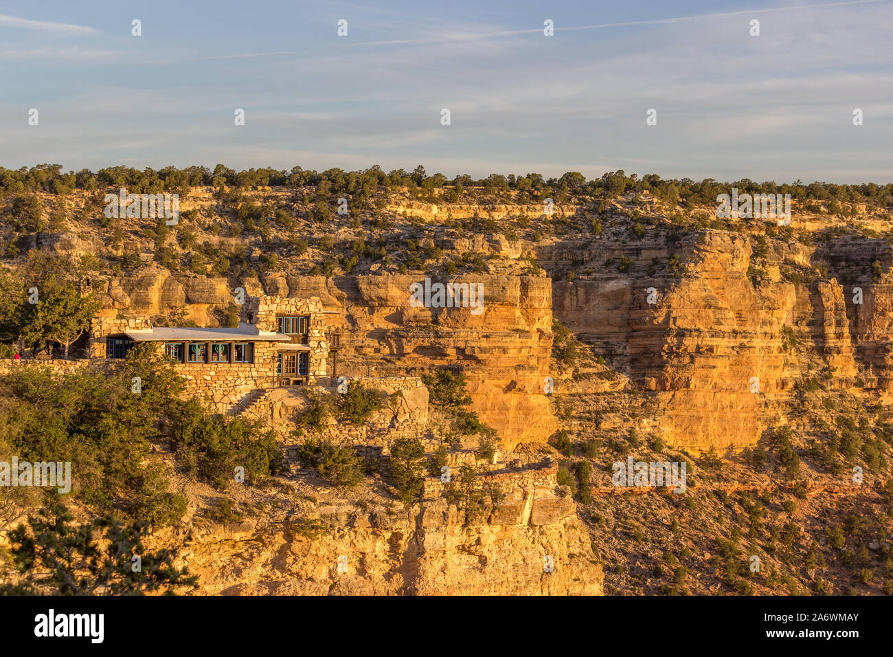 Mary Colter Lookout Studio at the South Rim of the Grand Canyon built ...