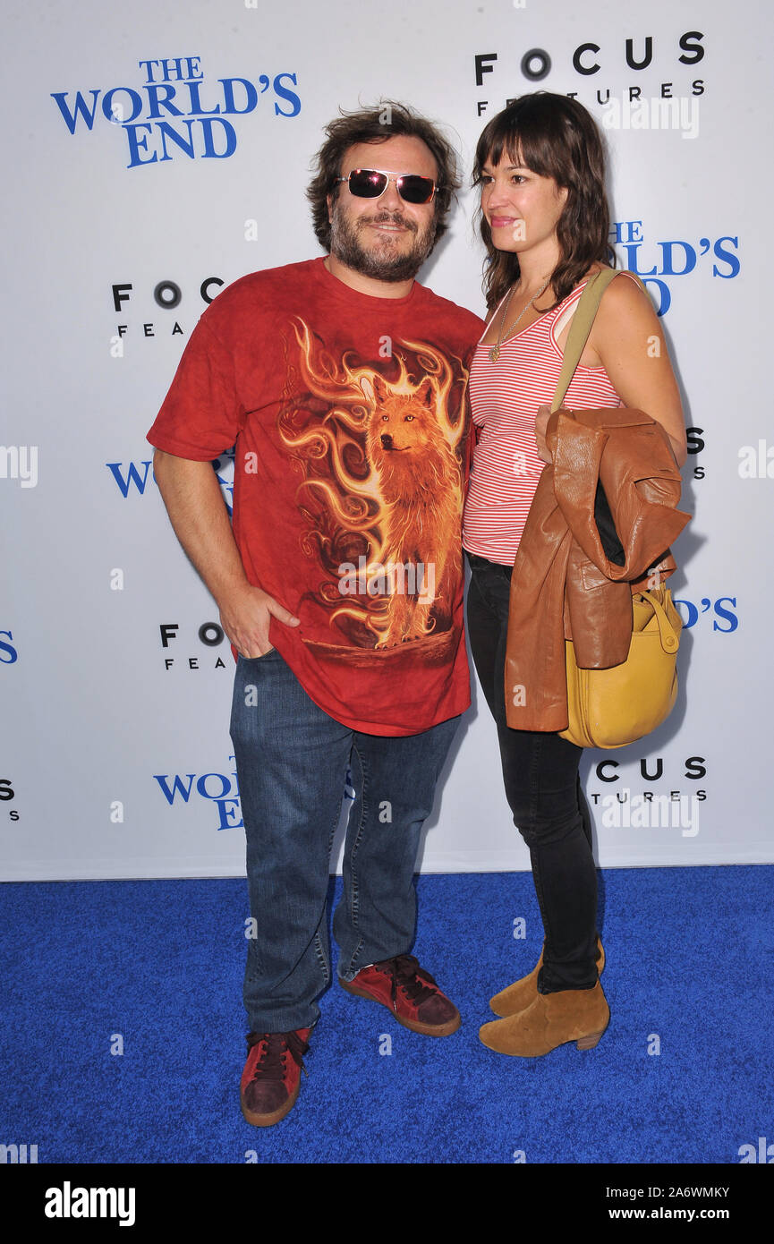 LOS ANGELES, CA. August 21, 2013: Jack Black & wife Tanya Haden at the ...