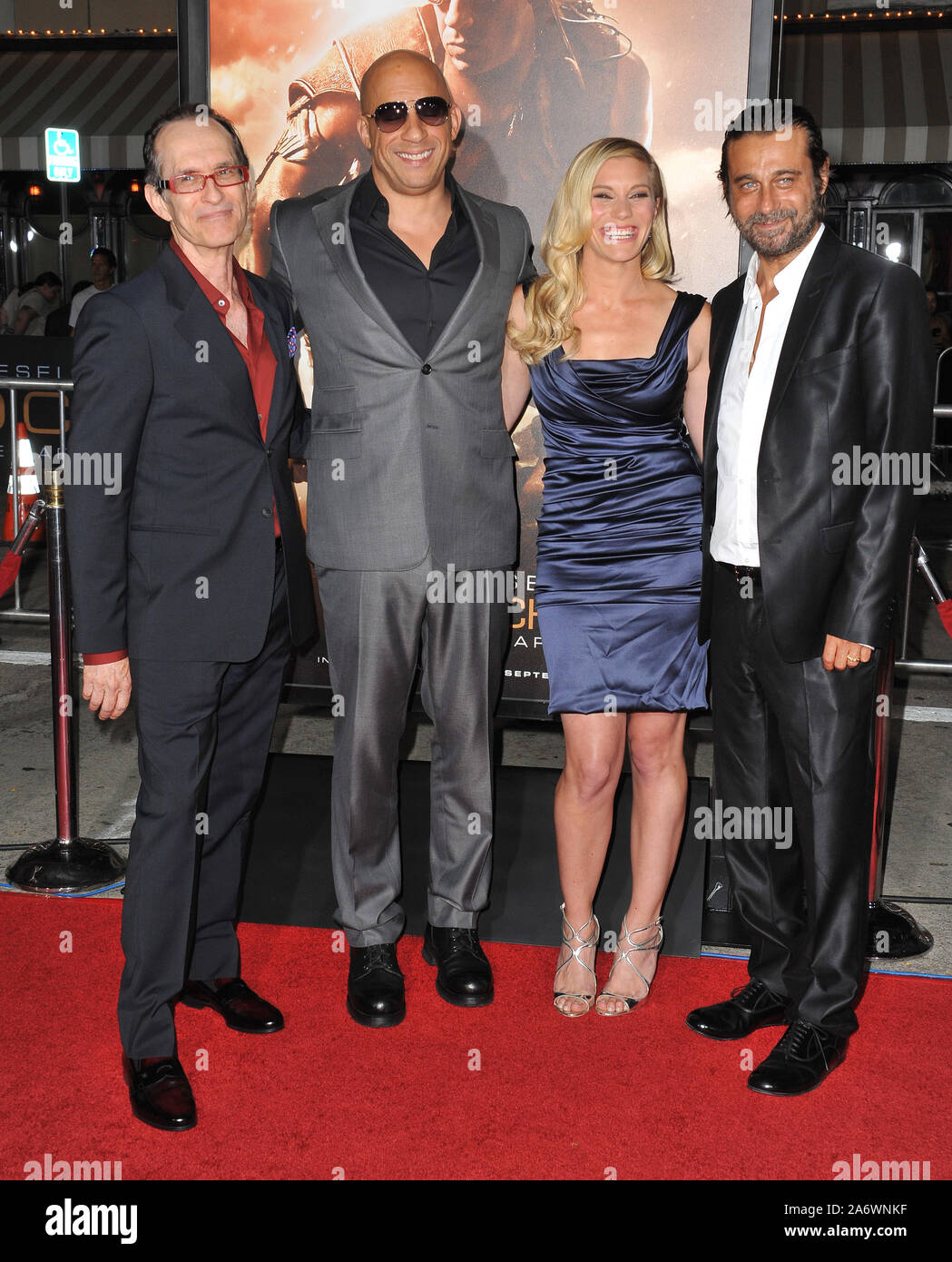 LOS ANGELES, CA. August 28, 2013: Writer/director David Twohy (left ...