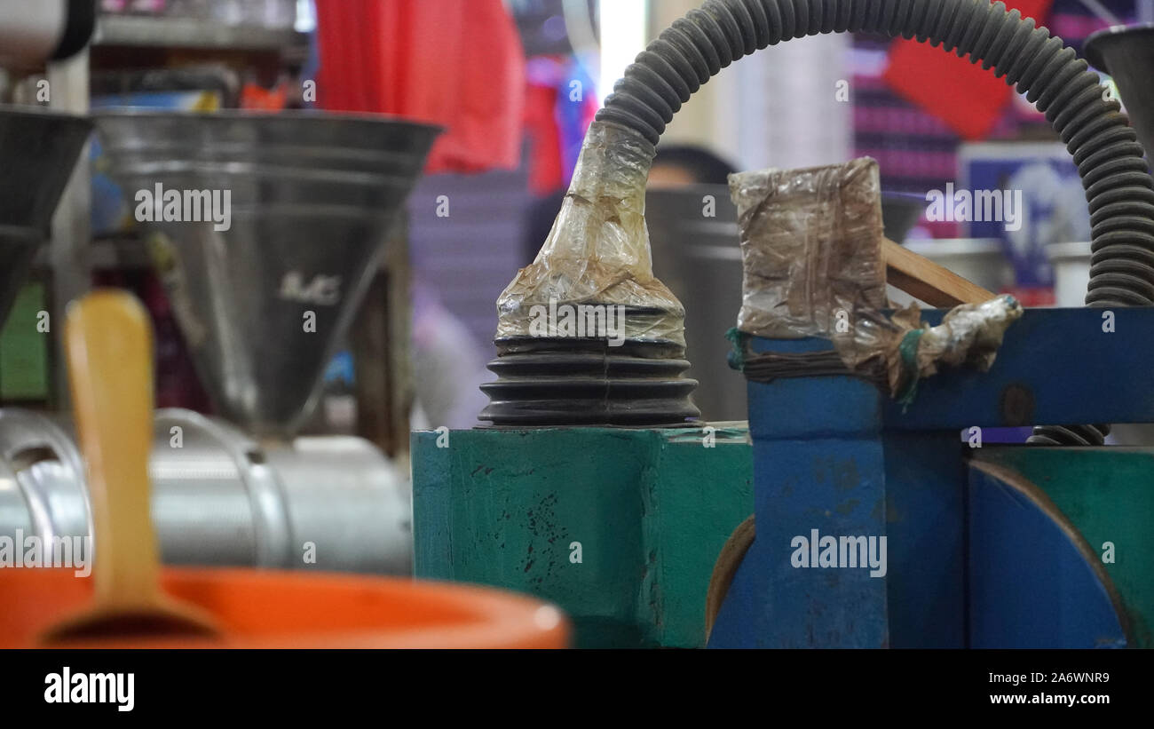 machines and tools in a spices store Stock Photo - Alamy