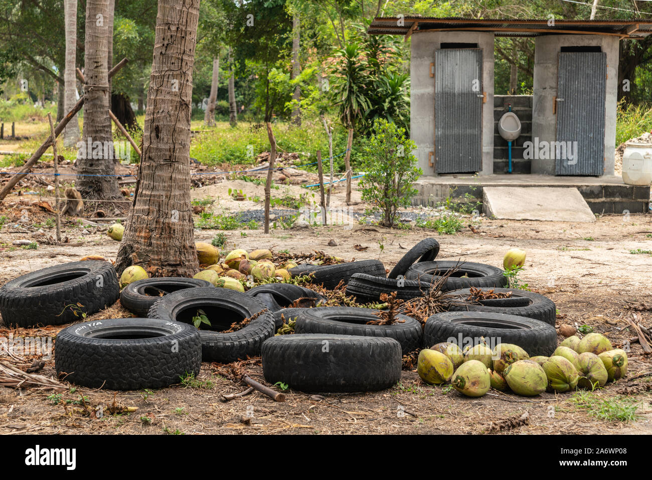 Ko Samui Island, Thailand - March 18, 2019: Simple concrete Public ...