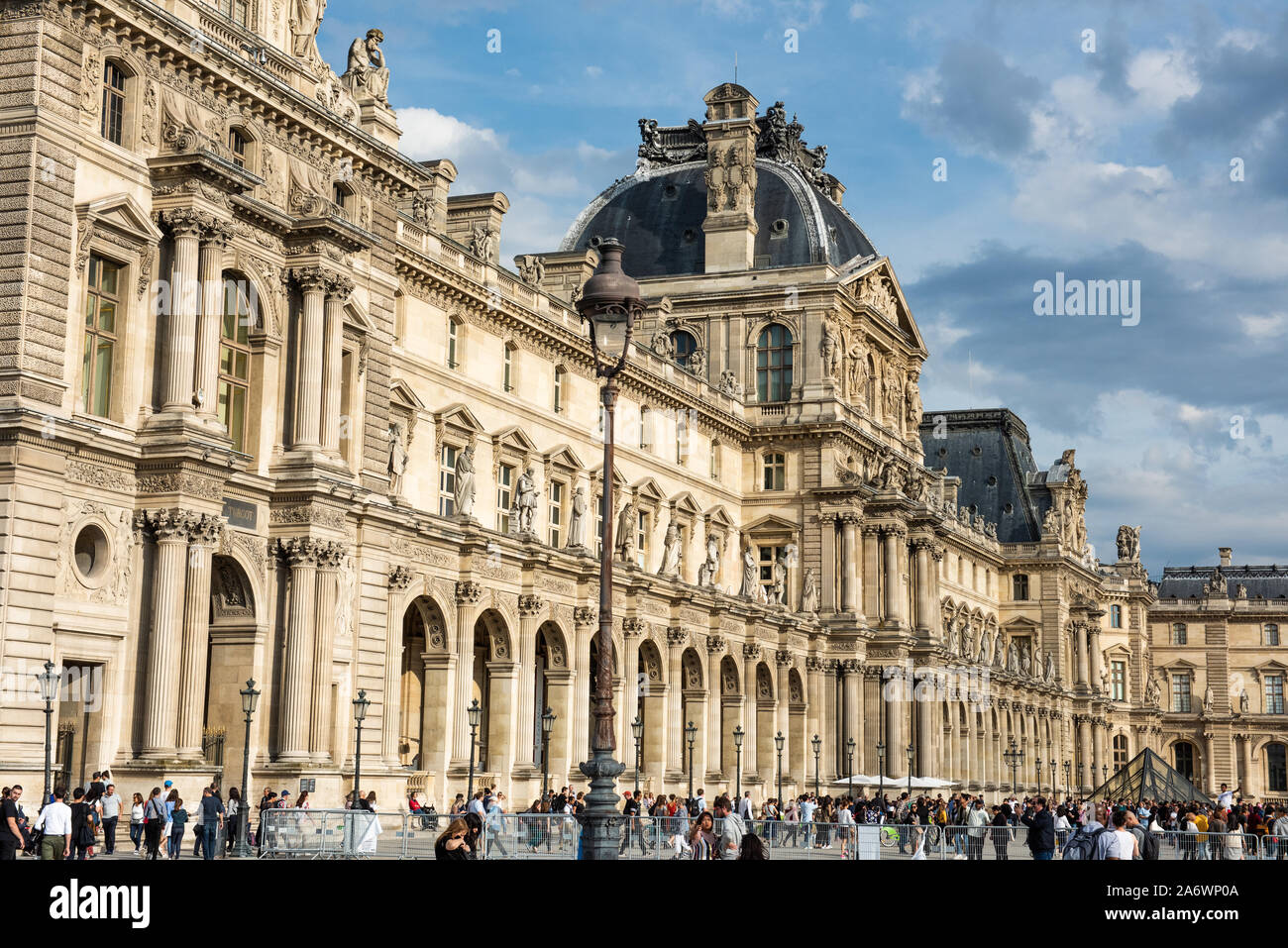 Louvre facade with glass triangle france big art museum, October 29 ...
